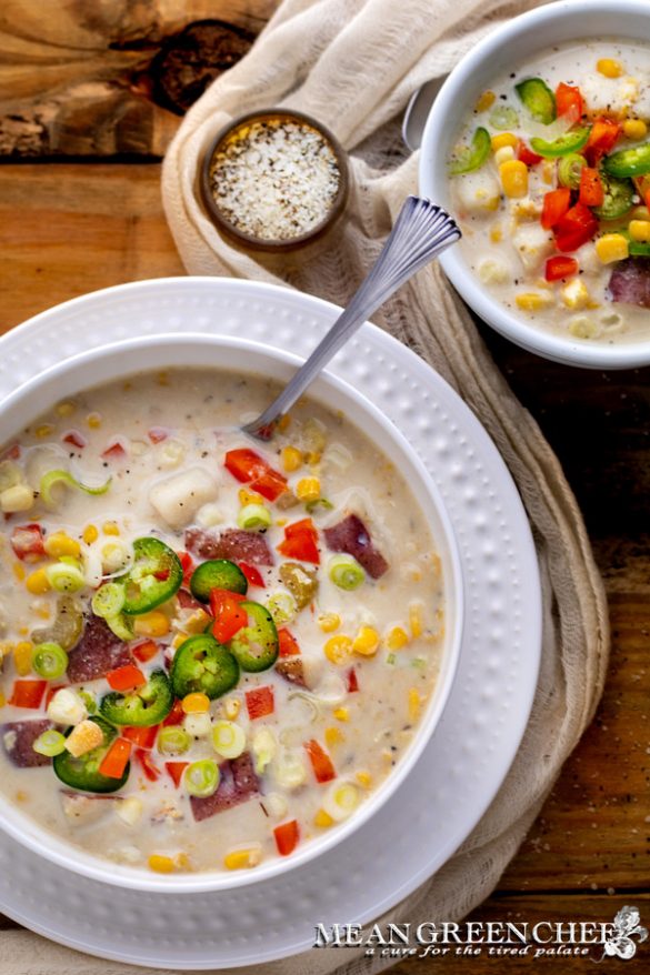 Sweet Corn Chowder Recipe | Vegetarian | Mean Green Chef